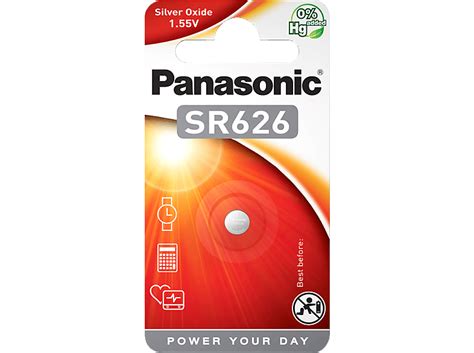 PANASONIC SR 626 SR626 Knopfzelle, Silber-Oxid, 1.55 Volt, 28 mAh ...
