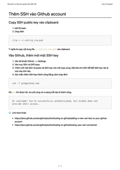 Reactjs 09 Add Ssh To Github Reactjs Cơ Bản Cho Người Mới Bắt đầu Easy Frontend 1 1 Thêm Ssh
