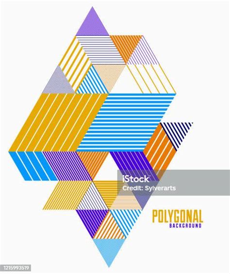 큐브와 삼각형격리 복고풍 스타일의 그래픽 요소선형 스트라이프 추상 벡터 차원 3d 배경 포스터 또는 배너 표지 또는 광고용 템플릿입니다 0명에 대한 스톡 벡터 아트 및 기타