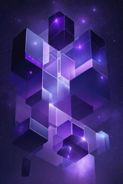 Premium Ai Image Purple Tiny Cubes Abstract Background