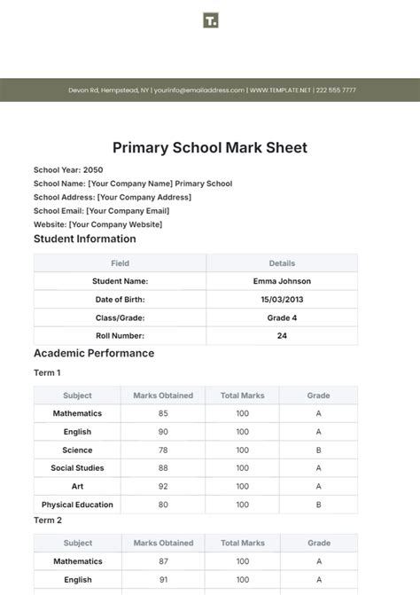 Free Result Sheet Template Edit Online And Download