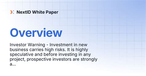 Overview Nextid White Paper