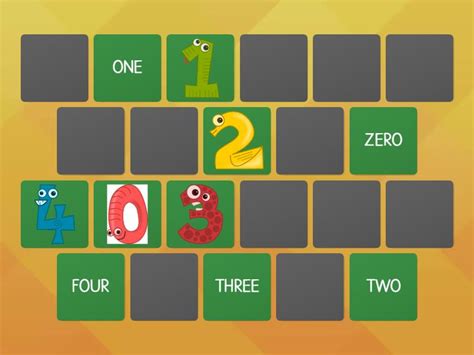 MEMORY NUMBERS Matching Pairs