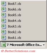 Excel Workbooks Displaying