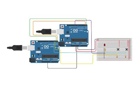 Circuit Design Due Arduino Che Comunicano Tinkercad
