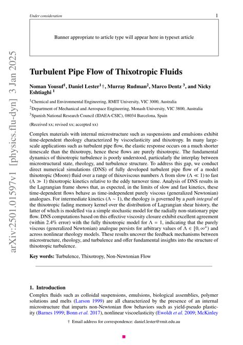 Pdf Turbulent Pipe Flow Of Thixotropic Fluids