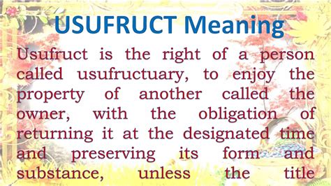 Usufruct Pptx