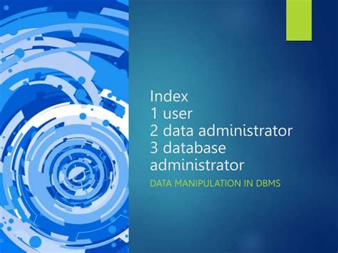 Usage Of Index User Data Data Administrator Database Administrator Pptx