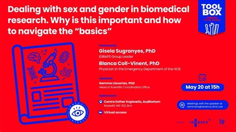 Toolbox IDIBAPS Talk Series Dealing With Sex And Gender In Biomedical Research Why Is This