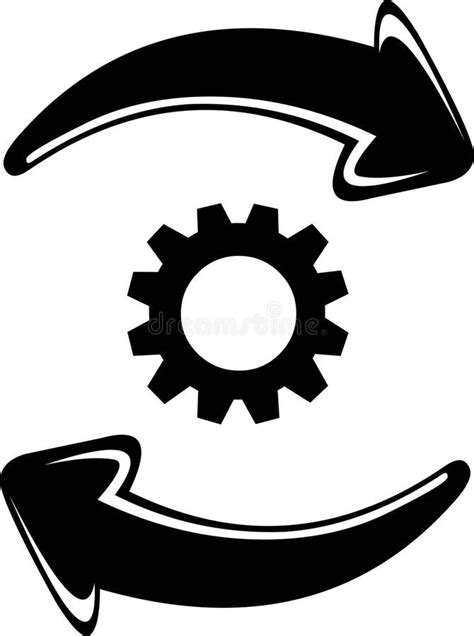 Vector Illustration Black And White Symbol Process Concept Stock