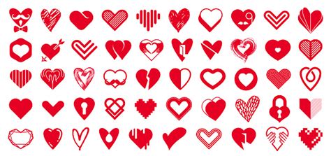 다양한 모양과 개념로 고고 또는 아이콘 사랑과 관리 건강과 심장학 기하학적 및 낮은 폴리 심장 모양 기호의 컬렉션의 하트 큰 벡터 세트 심장에 대한 스톡 벡터 아트 및 기타