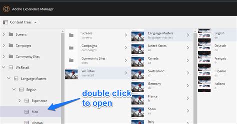 experiencing adobe experience manager aem cq aem 6420 touch ui sites content tree double