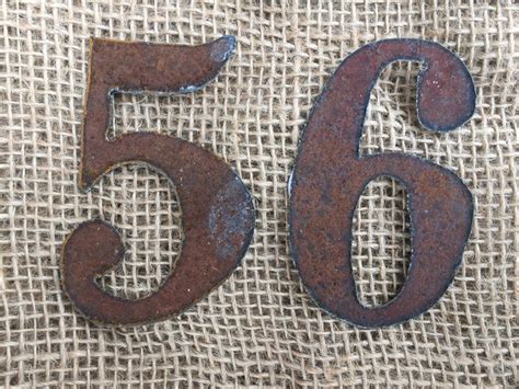 Tin Numbers Metal Numbers Rusty Tin Etsy