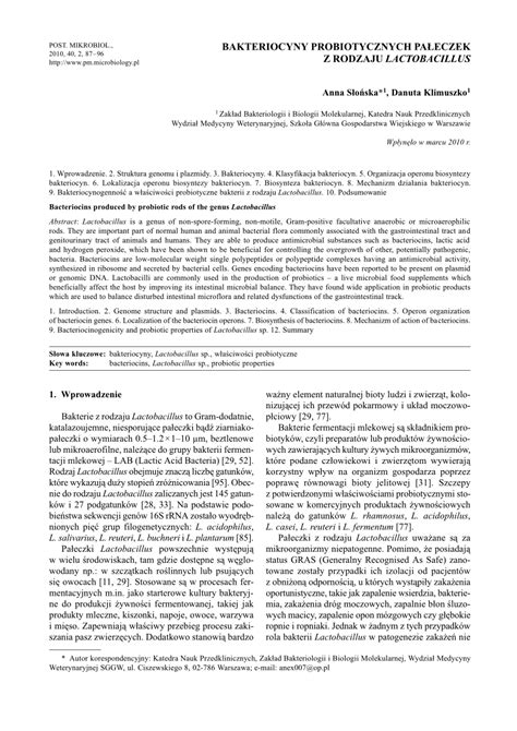 Pdf Bacteriocins Produced By Probiotic Rods Of The Genus Lactobacillus