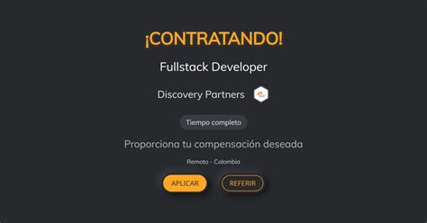 Fullstack Developer En Discovery Partners Torre