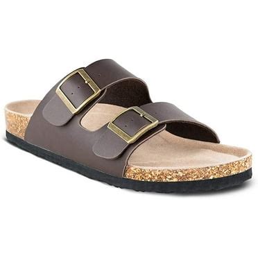 Alpine Swiss Mens Double Strap Slide Sandals Eva Sole Flat Casual