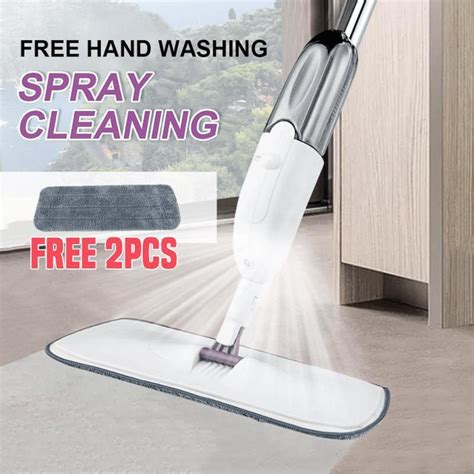 Free 2pcs Microfiber Easy Spray Mop Water Cleaning With Pad Mop Mop