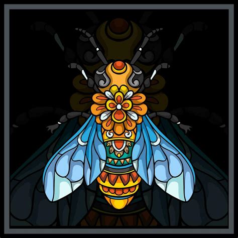 Colorful Stinger Bee Mandala Arts 35726394 Vector Art At Vecteezy