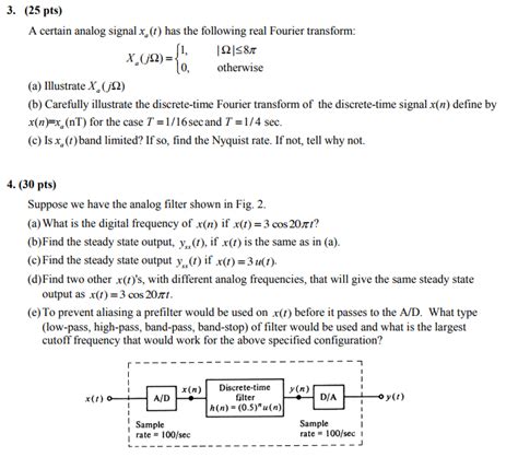 Solved 3 25 Pts A Certain Analog Signal X O Has The