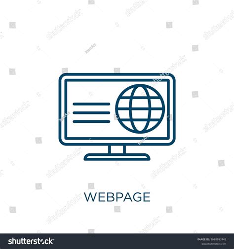 Webpage Icon Thin Linear Webpage Outline Stock Vector Royalty Free 2088693742 Shutterstock