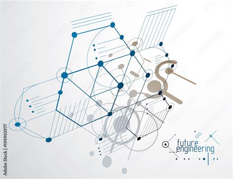 Vettoriale Stock Vector Industrial And Engineering Background Future Technical Plan Abstract