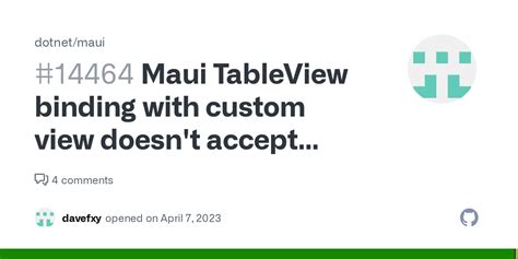 maui tableview binding with custom view doesn t accept input · issue