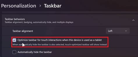 How To Enable The Tablet Optimized Taskbar In Windows 11 On Any Pc