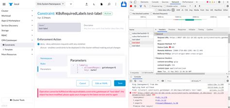 Error While Updating The Constraints In Opa Gatekeeper 360 Using The