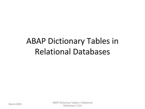 chapter 04 abap dictionary tables in relational databases1 ppt