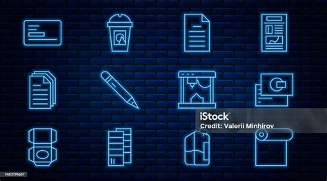 종이 롤 명함 파일 문서 지우개가 달린 연필 3d 프린터 및 커피 컵을 아이콘으로 설정합니다 벡터 0명에 대한 스톡 벡터 아트