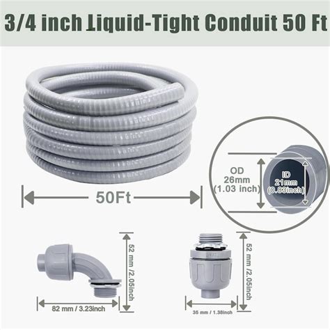 Misopily 3 4 Inch 50 Ft Liquid Tight Electrical Conduit Kit Non