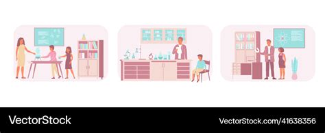 School Science Compositions Set Royalty Free Vector Image