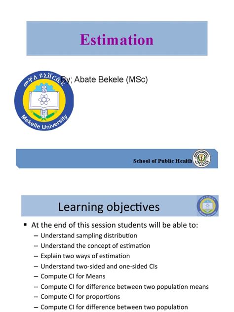 5 1 Inferential Statistics Estimation Pdf Confidence Interval Standard Error