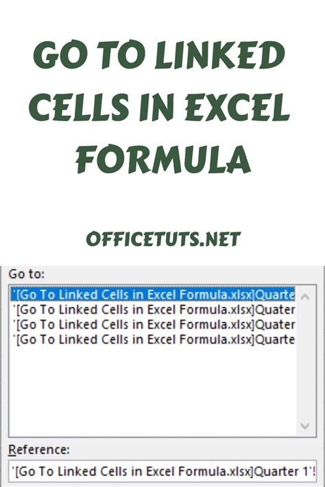 Navigate To Linked Cells In Excel Formula