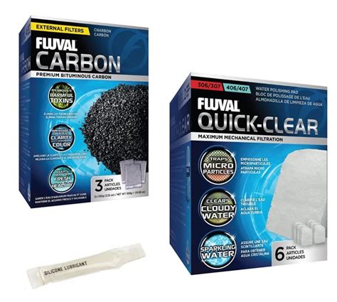 Inland Seas Fluval 306 307 406 407 Canister Filter Monthly Maintenance Kit Bundle