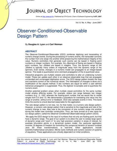 pdf observer conditioned observable design pattern
