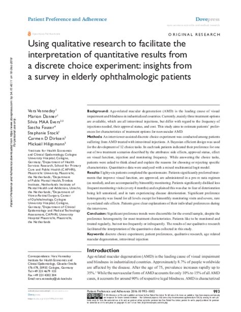 Pdf Using Qualitative Research To Facilitate The Interpretation Of Quantitative Results From A