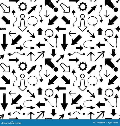 Seamless Vector Pattern With Arrows Arrow Signs Icon Pattern On White