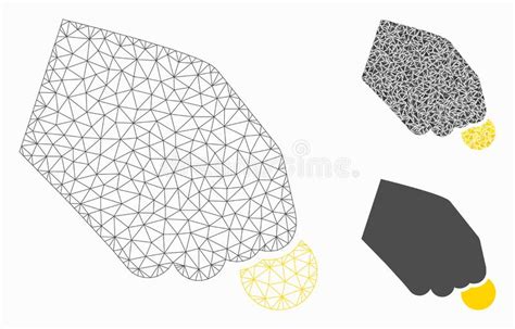 Hand Pay Coin Vector Mesh 2d Model And Triangle Mosaic Icon Stock Vector Illustration Of Money