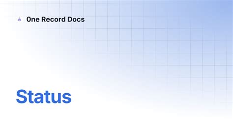 Status 0ne Record Docs