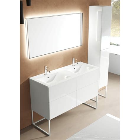 Подвесная тумба под двойную раковину SANVIT Лира - 120 белый глянец ...