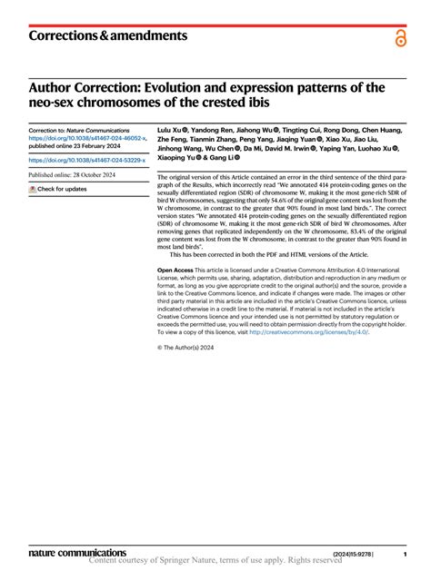 Pdf Author Correction Evolution And Expression Patterns Of The Neo Sex Chromosomes Of The