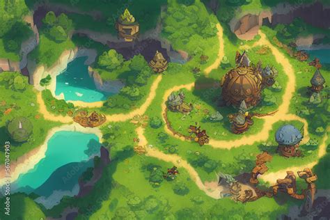 Rpg Map Scenery Mobile Games Style Background For Level Design Rpg