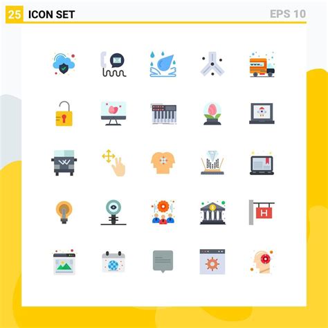 Universal Flat Colors Set For Web And Mobile Applications Web Hosting Water Drop Science
