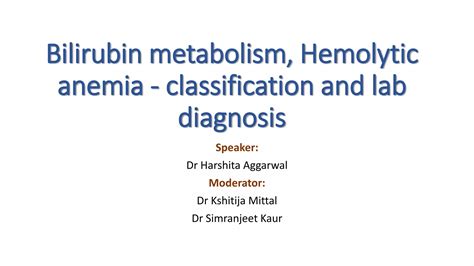 Bilirubin Metabolism Hemolytic Anemia Classification And Lab Diagnosis Pptx