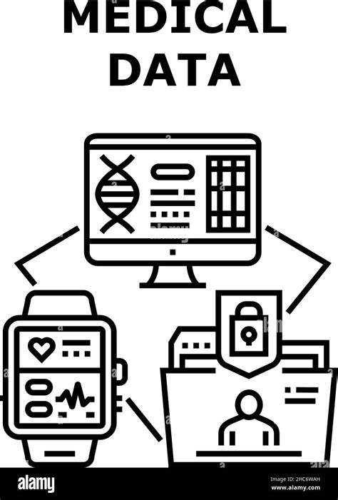 Medical Data Vector Concept Black Illustration Stock Vector Image And Art Alamy