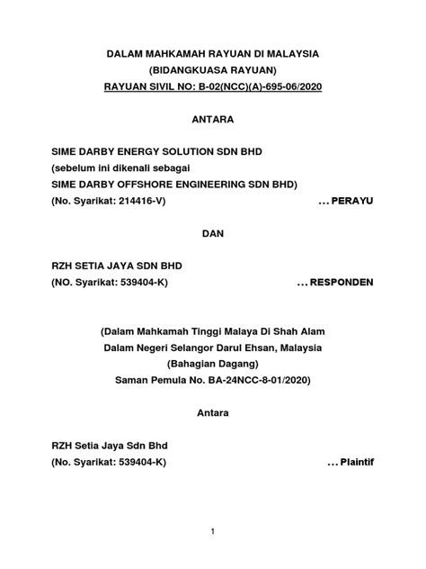 153 21a Sime Darby Energy Solution Sdn Bhd V Rzh Setia Jaya Sdn Bhd