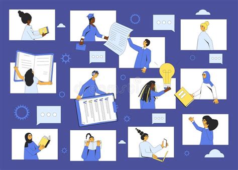 Learning Community Concept Online Education Stock Vector