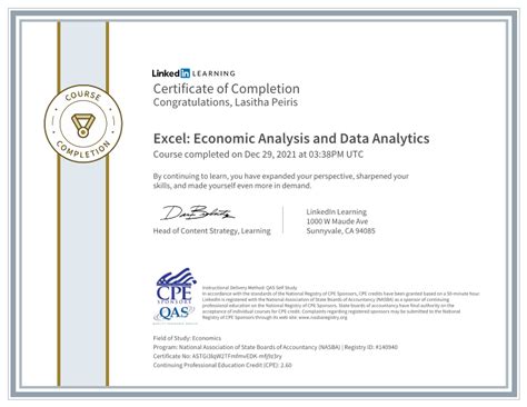 lasitha peiris on linkedin certificate of completion