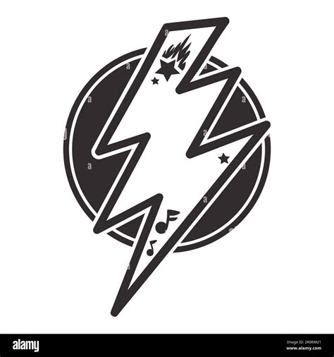 Thunder Hand Drawn Outline Illustration Lightning Bolt In Circle